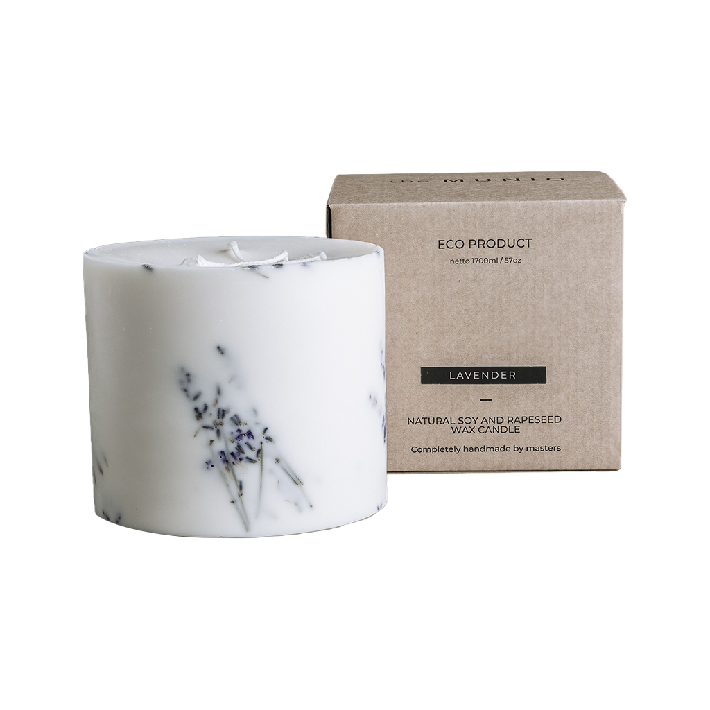 Munio CandelaDuftkerze aus Sojawachs 1700ml – Lavendel - Además Design Shop